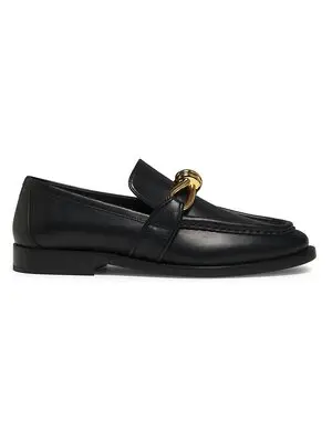 Bottega Veneta Women's Astair Knot Leather Loafers - Black  - Black