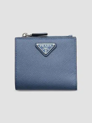 Prada Small Saffiano Leather Wallet Blue