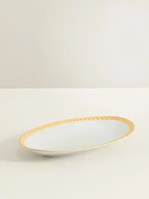 L'Objet Neptune Small Gold-plated Porcelain Platter - White