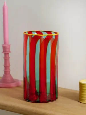 La DoubleJ Torre Striped Murano Glass Vase