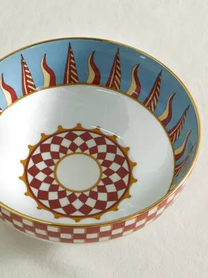 La DoubleJ Gold-plated Porcelain Serving Bowl - Orange