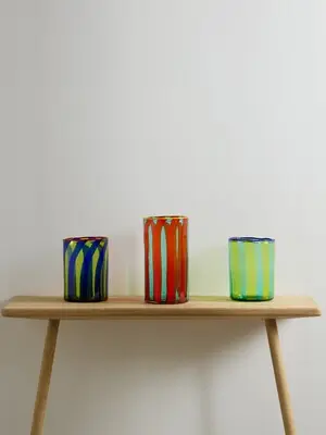 La DoubleJ Torretta Striped Murano Glass Vase