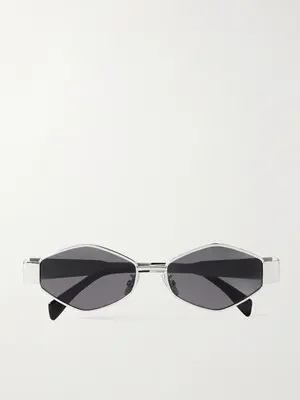 Celine Triomphe Hexagon-frame Sunglasses - Silver