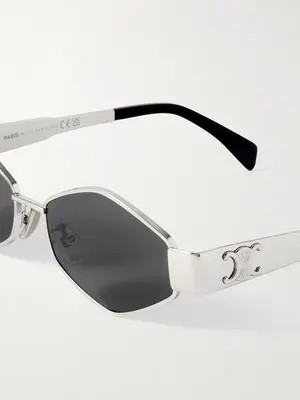 Celine Triomphe Hexagon-frame Sunglasses - Silver