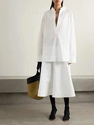 Khaite Tito Oversized Cotton-poplin Shirt