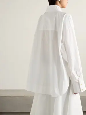 Khaite Tito Oversized Cotton-poplin Shirt