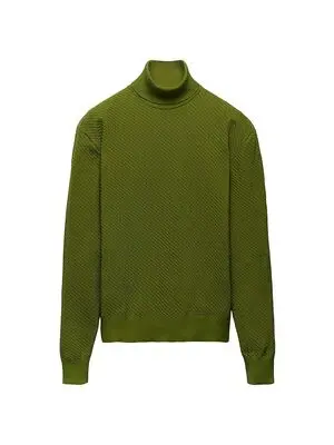 Prada Men's Re-Nylon Turtleneck Sweater - Green  - Green