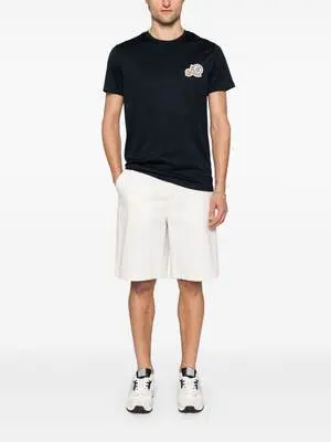 Moncler Double Logo-patch Cotton T-shirt - Blue