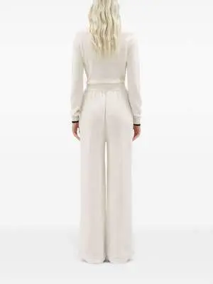 MSGM Logo-embroidered Wide-leg Trousers