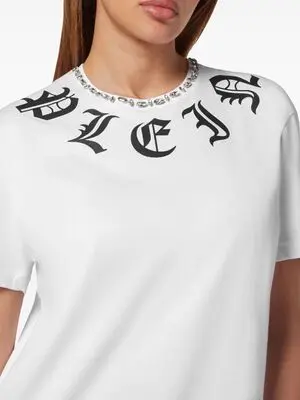 Philipp Plein Gothic Plein Cotton T-shirt - White
