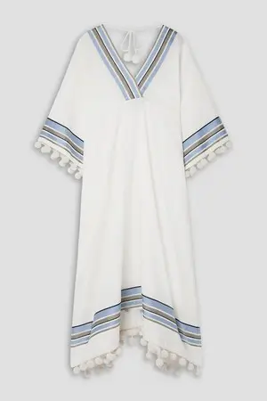 Lafayette 148 New York Hurston Pompom-embellished Voile Kaftan