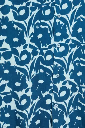 Frescobol Carioca Roberto Floralprint Linen Shirt - Blue