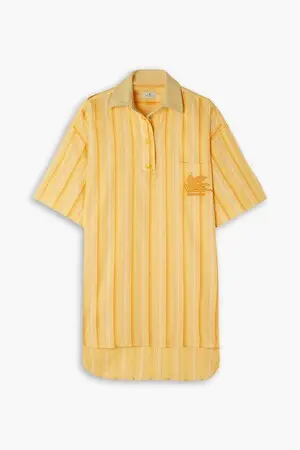 Etro Oversized Striped Cotton And Silk-blend Shirt