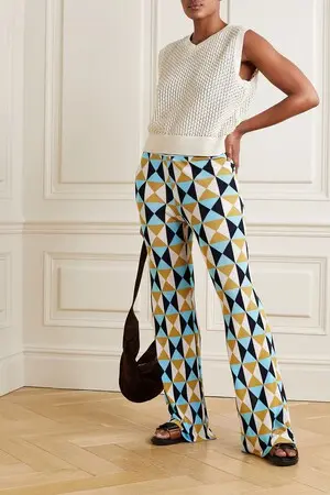 Etro Jacquard-knit Straight-leg Pants