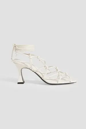 Altuzarra Faux Pearl-embellished Knotted Leather Sandals