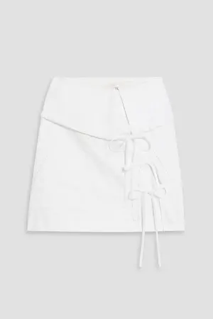 Altuzarra Bow-detailed Cotton-poplin Mini Skirt - White