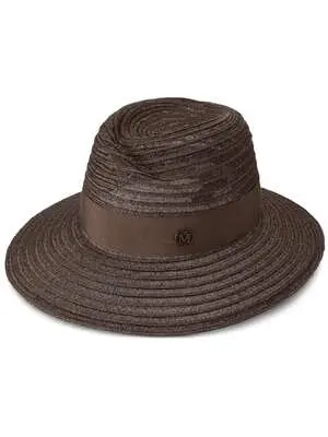 MAISON MICHEL Virginie Straw Fedora - Brown