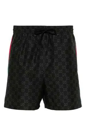 Gucci Gg Supreme-print Swim Shorts - Black