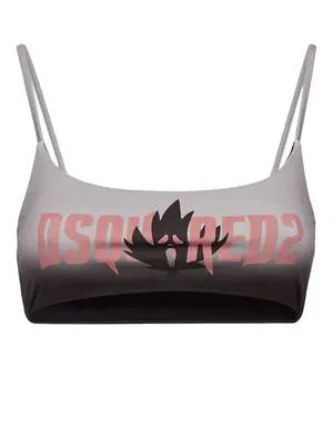 Dsquared2 Logo-print Bikini Top - Black