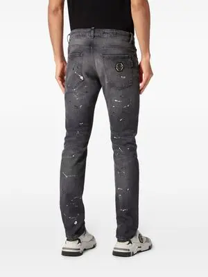 Philipp Plein Paint-splatter Slim-fit Jeans