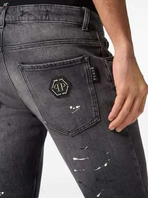 Philipp Plein Paint-splatter Slim-fit Jeans