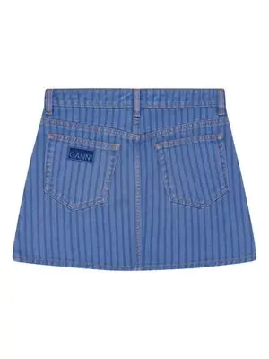 GANNI Striped Denim Mini Skirt