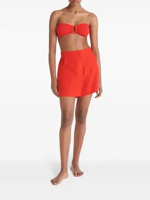 ERES High-waisted Linen Shorts - Red