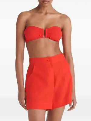 ERES High-waisted Linen Shorts - Red