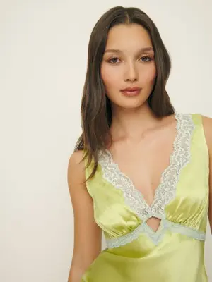 REFORMATION Aliceyn Silk Top