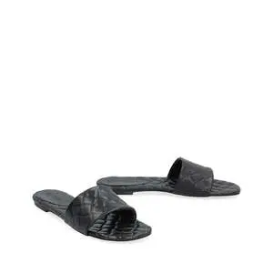 Bottega Veneta Amy Leather Mules - Black