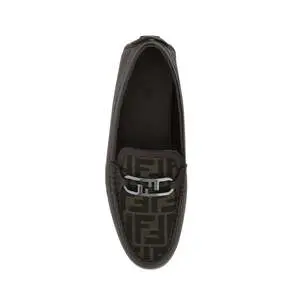 Fendi Leather Monogram Loafers