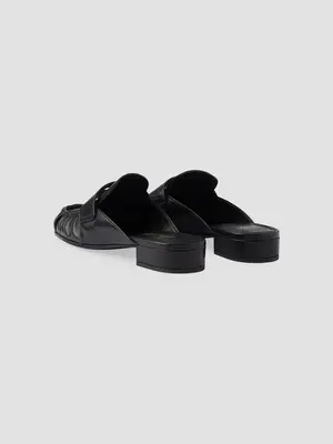 Prada Leather Mules - Black