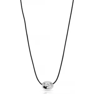 Ettika Polished Pebble Pendant Necklace - Rhodium