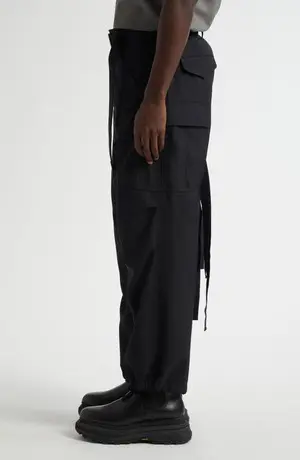 Sacai Wool-blend Cargo Pants - Black 001