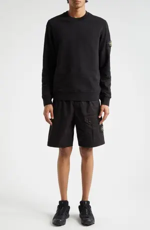 Stone Island Crewneck Cotton Fleece Sweatshirt