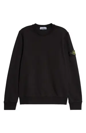 Stone Island Crewneck Cotton Fleece Sweatshirt