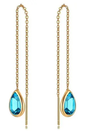 Ettika Chain-link Threader Earrings - Aqua