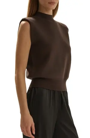 FAVORITE DAUGHTER Sleeveless Knit Crop Top - Espresso