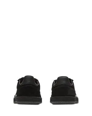 Balmain Swan Suede & Patent Leather Sneaker - Black