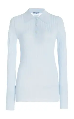 Prada Cashmere-silk Polo Shirt