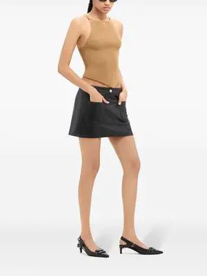 COURREGES Pointy Rib-knit Tank Top - Neutrals