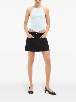 COURREGES Pointy Rib-knit Tank Top - Blue