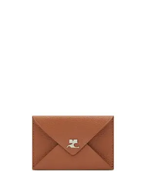 COURREGES Logo-plaque Leather Cardholder