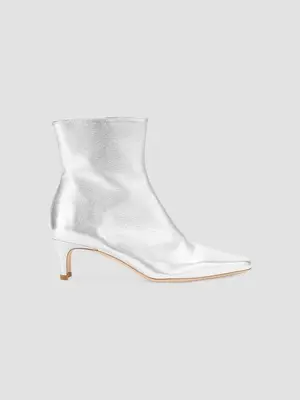 Staud Wally 55mm Metallic Leather Ankle Boots