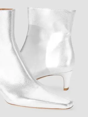Staud Wally 55mm Metallic Leather Ankle Boots