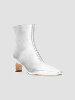 Staud Wally 55mm Metallic Leather Ankle Boots