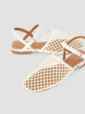 Staud Rete Net Sandals - Paper