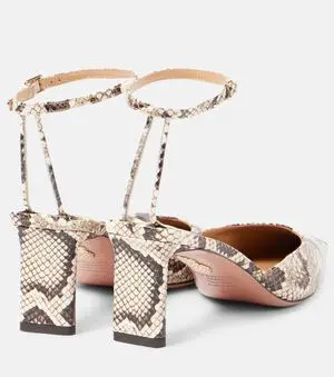 AQUAZZURA Blade 65 Snake-effect Leather Pumps