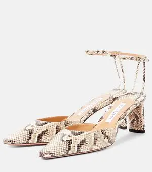 AQUAZZURA Blade 65 Snake-effect Leather Pumps