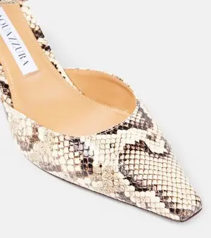 AQUAZZURA Blade 65 Snake-effect Leather Pumps